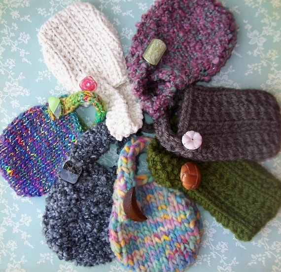 Mini Pouches Knitting Pattern Instant Download Four Designs - Etsy