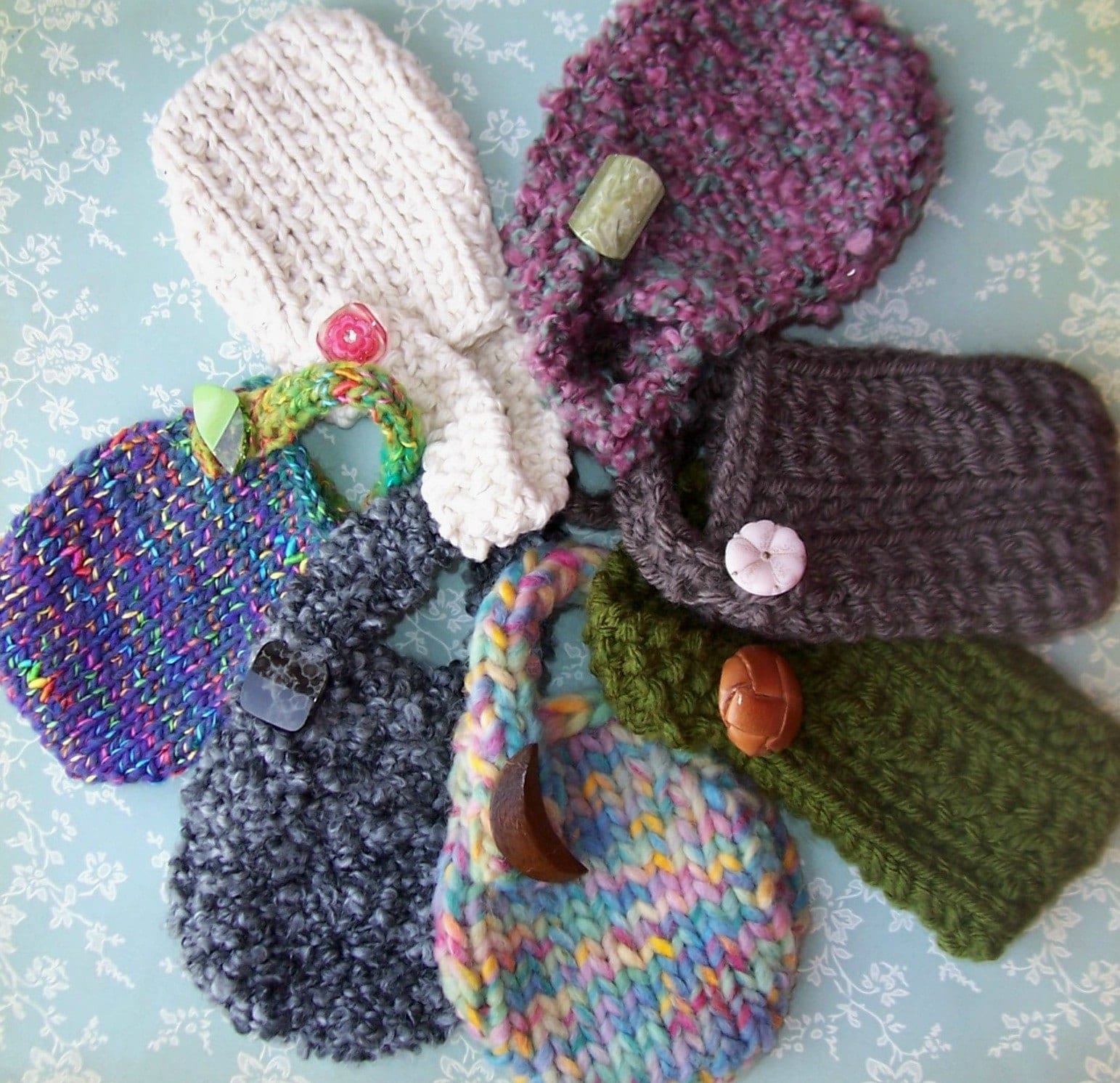 Mini Pouches Knitting Pattern Instant Download Four Designs - Etsy