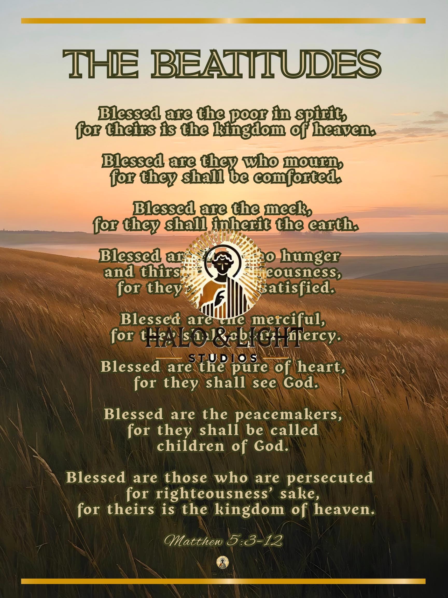 Beatitudes Catholic Poster: Saints, Scripture Art (digital Download ...