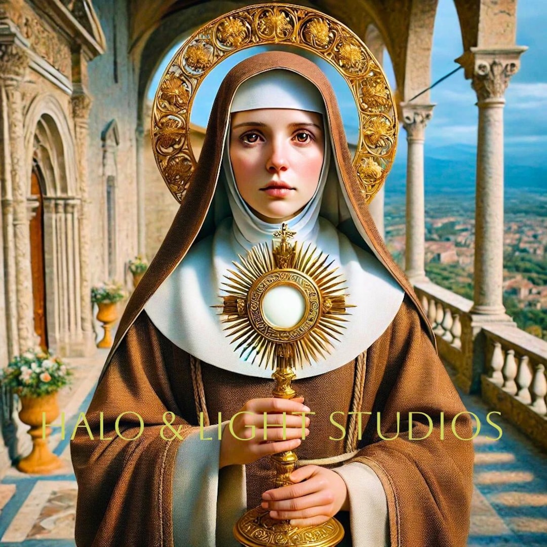 Saint Clare of Assisi Digital Art | Catholic Icon | Instant Download - Etsy