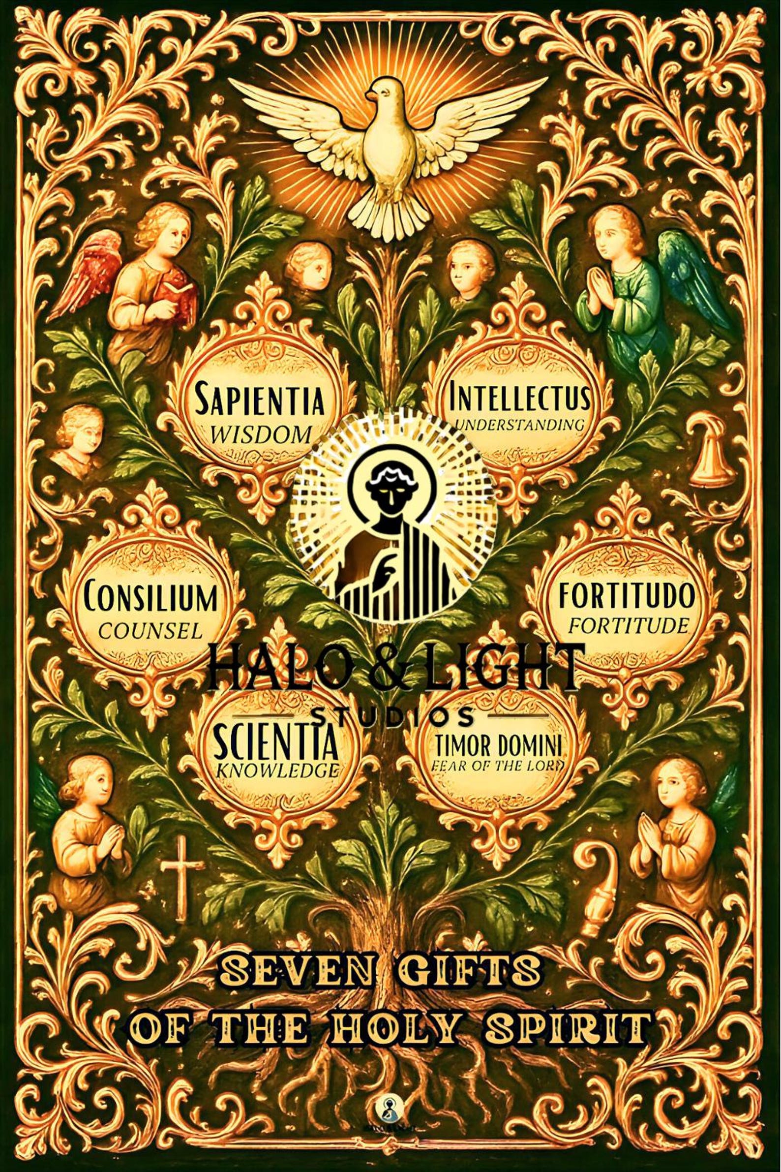 Seven Gifts of the Holy Spirit – Vintage Catholic Art Print - Etsy