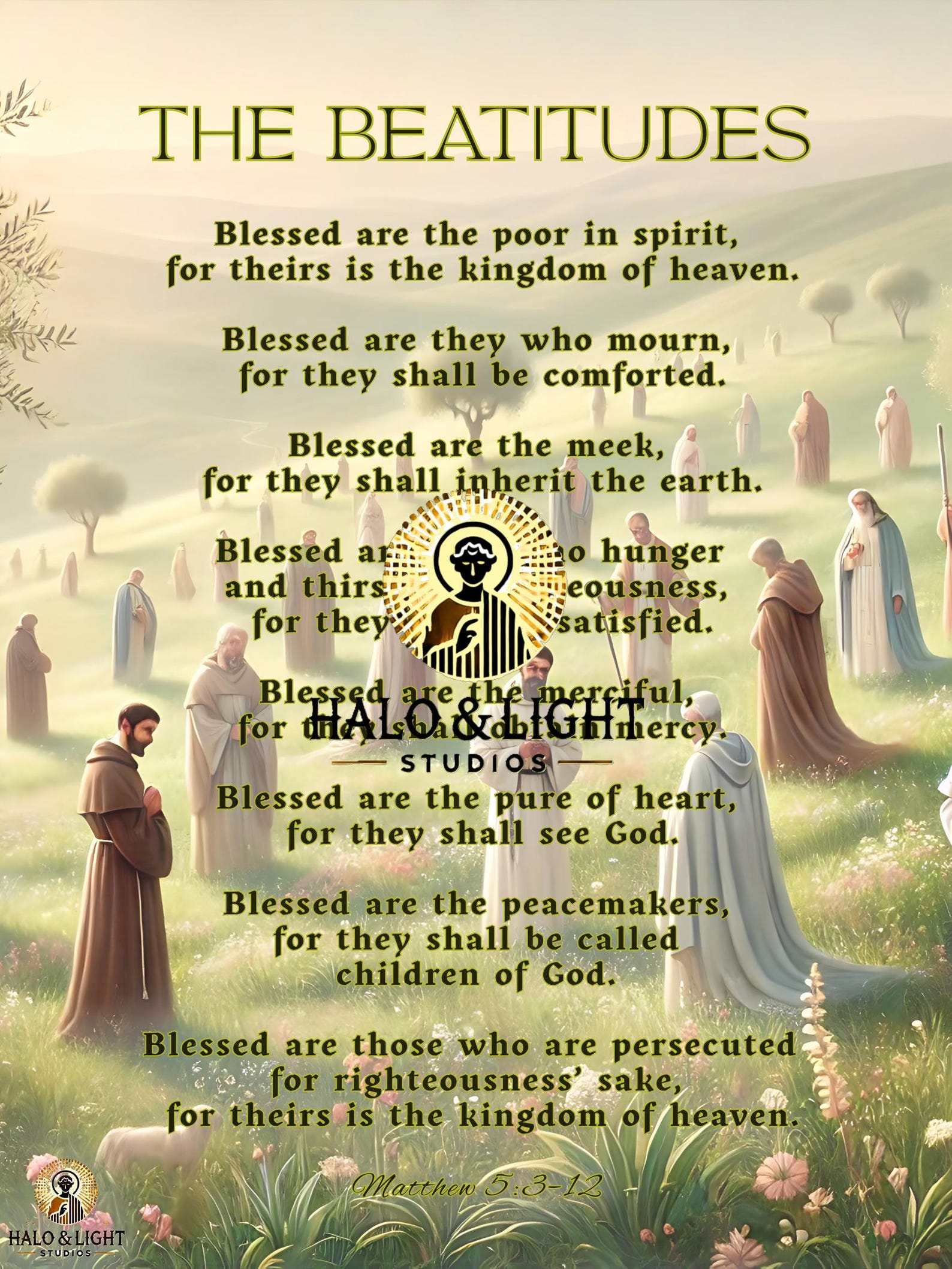 Beatitudes Catholic Poster: Saints, Scripture Art (digital Download ...