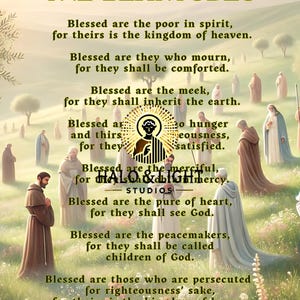 The Beatitudes Catholic Poster – Digital Download With Saints ...