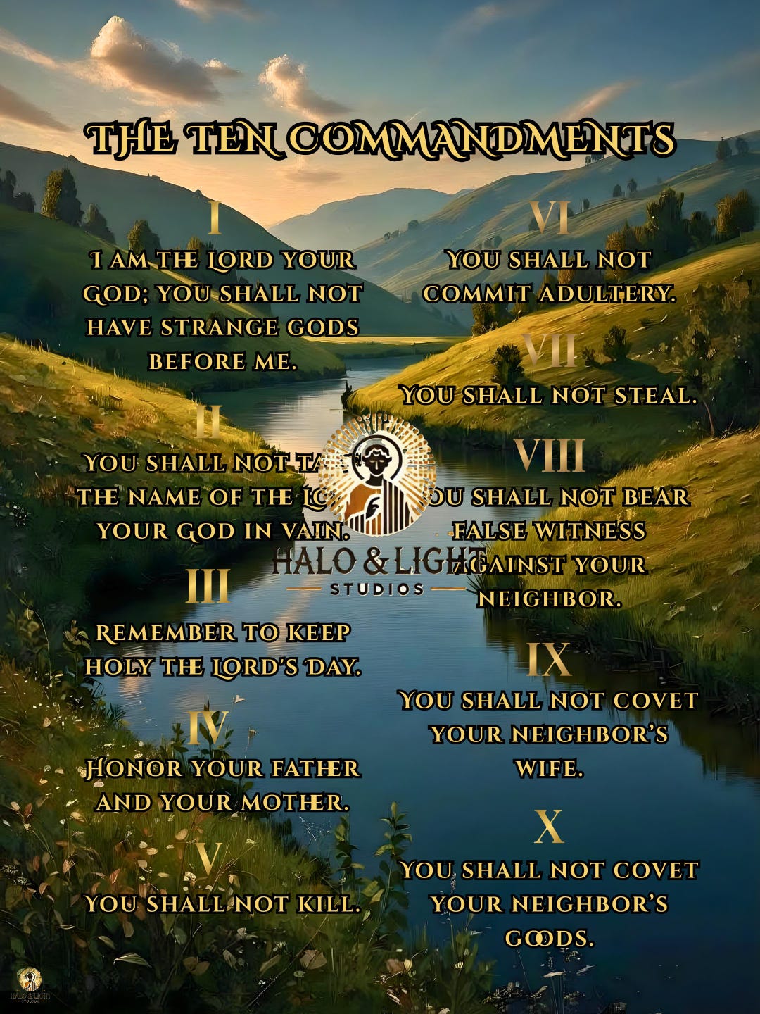 The Ten Commandments Printable – Catholic Christian Wall Art, Digital ...