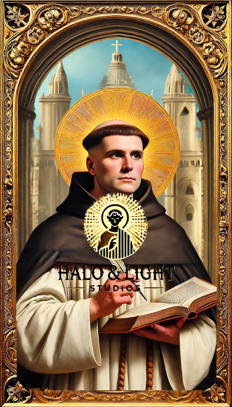 Saint Thomas Aquinas Portrait: Catholic Art, Philosopher Print (digital ...