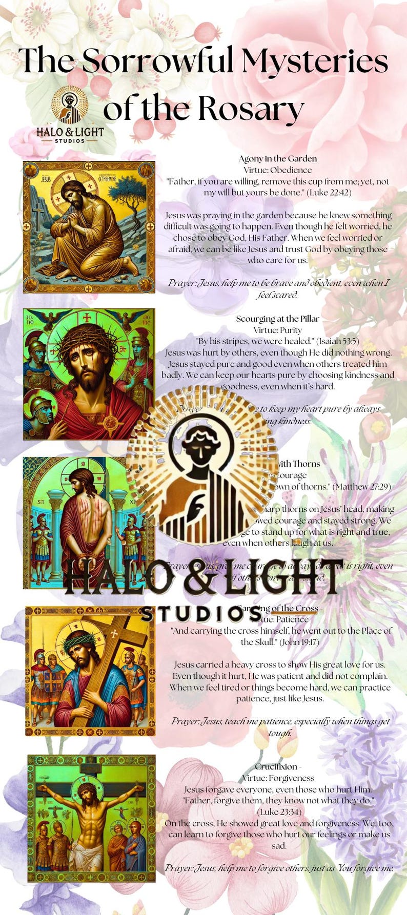 Sorrowful Mysteries Infographic + Byzantine Style Coloring Pages ...