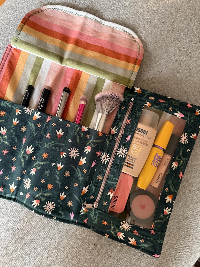 Handmade Roll-up Organizer: Crochet Hook, Makeup Brush & Art Supply ...