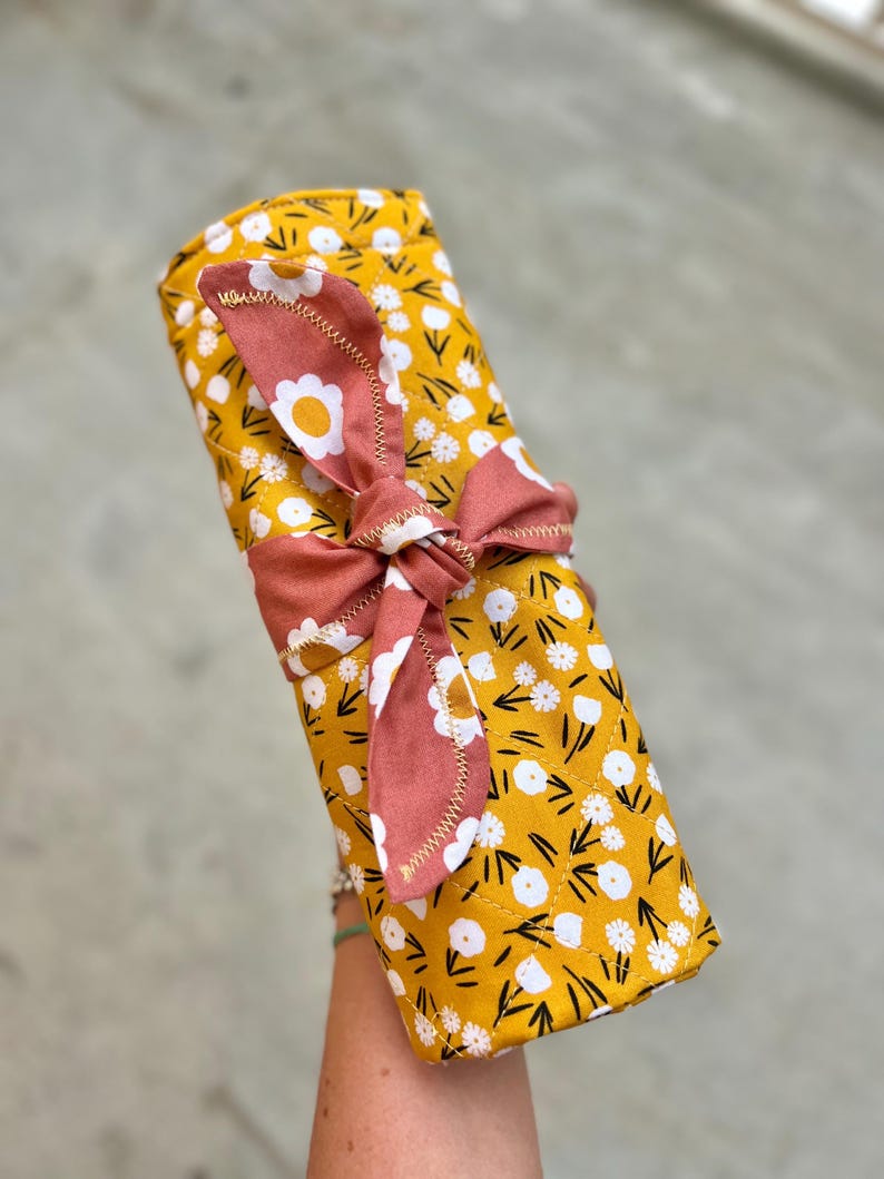 Handmade Roll-up Organizer: Crochet Hook, Makeup Brush & Art Supply ...