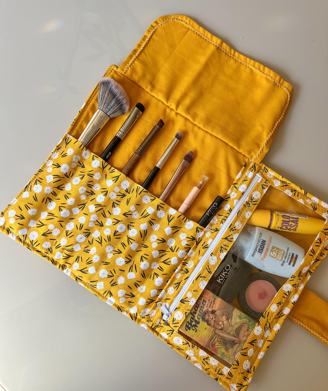 Handmade Roll-up Organizer: Crochet Hook, Makeup Brush & Art Supply ...