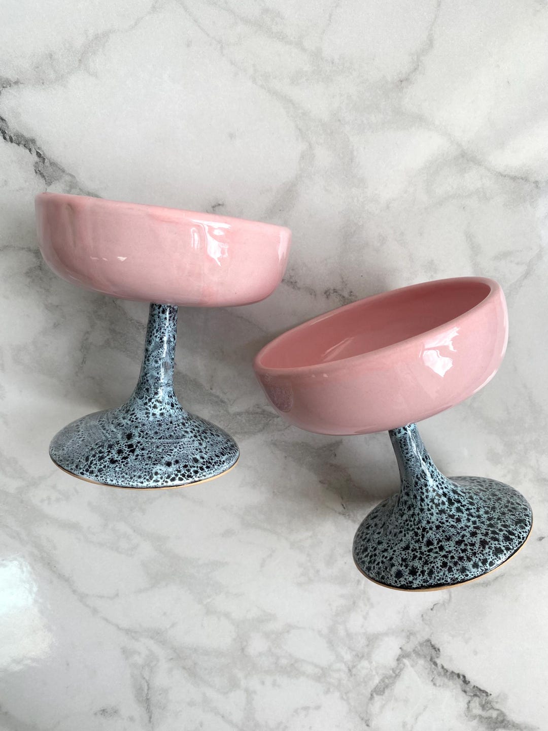 Handmade Ceramic Wine Glasses - Set of 2 Designer Pottery Goblets on ...