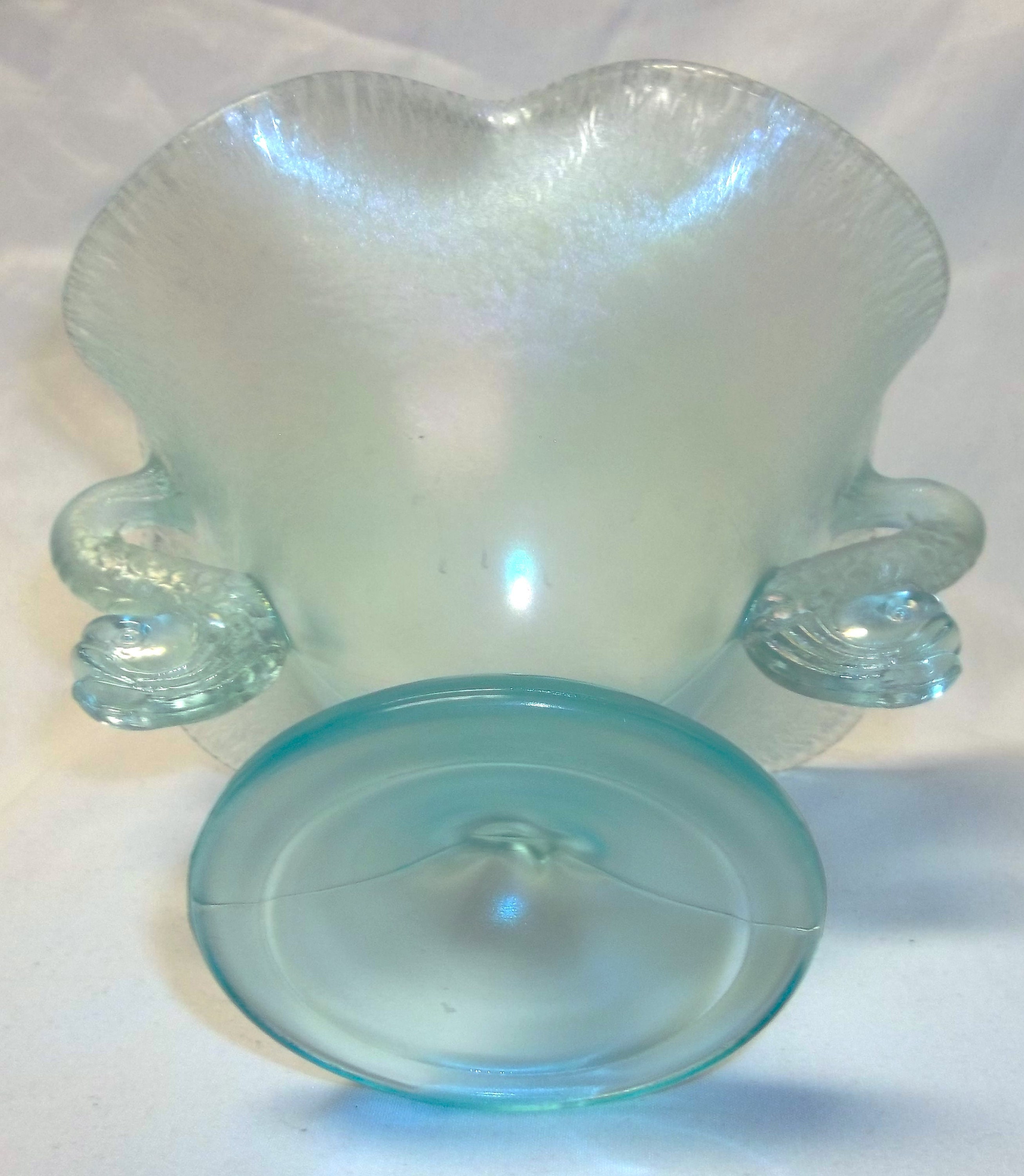 Vintage Fenton Double Dolphin Compote Aquamarine 1533A - Etsy