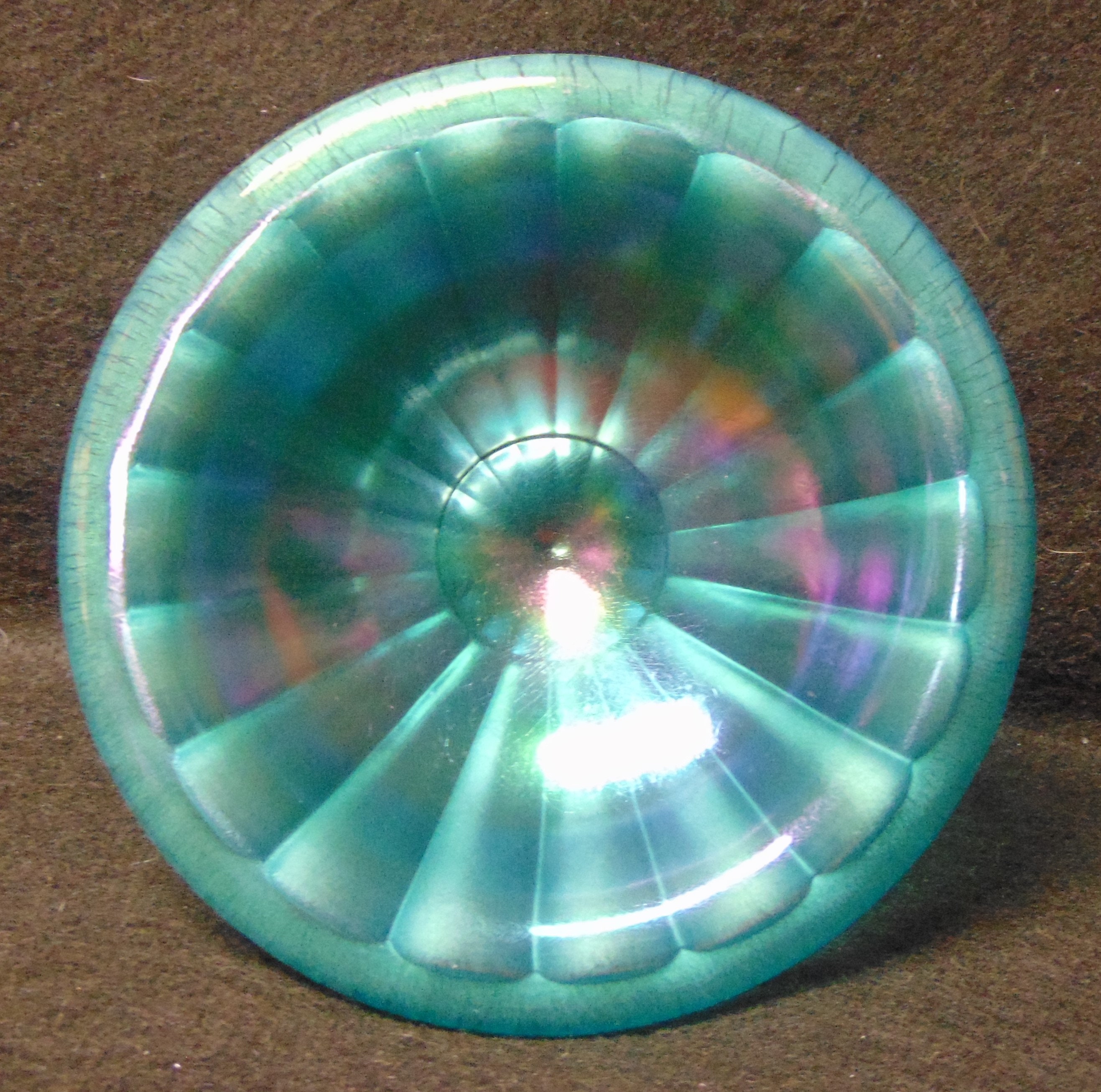 Vintage Imperial Glass Iridescent Stretch Glass Rolled Rim Compote Ice ...