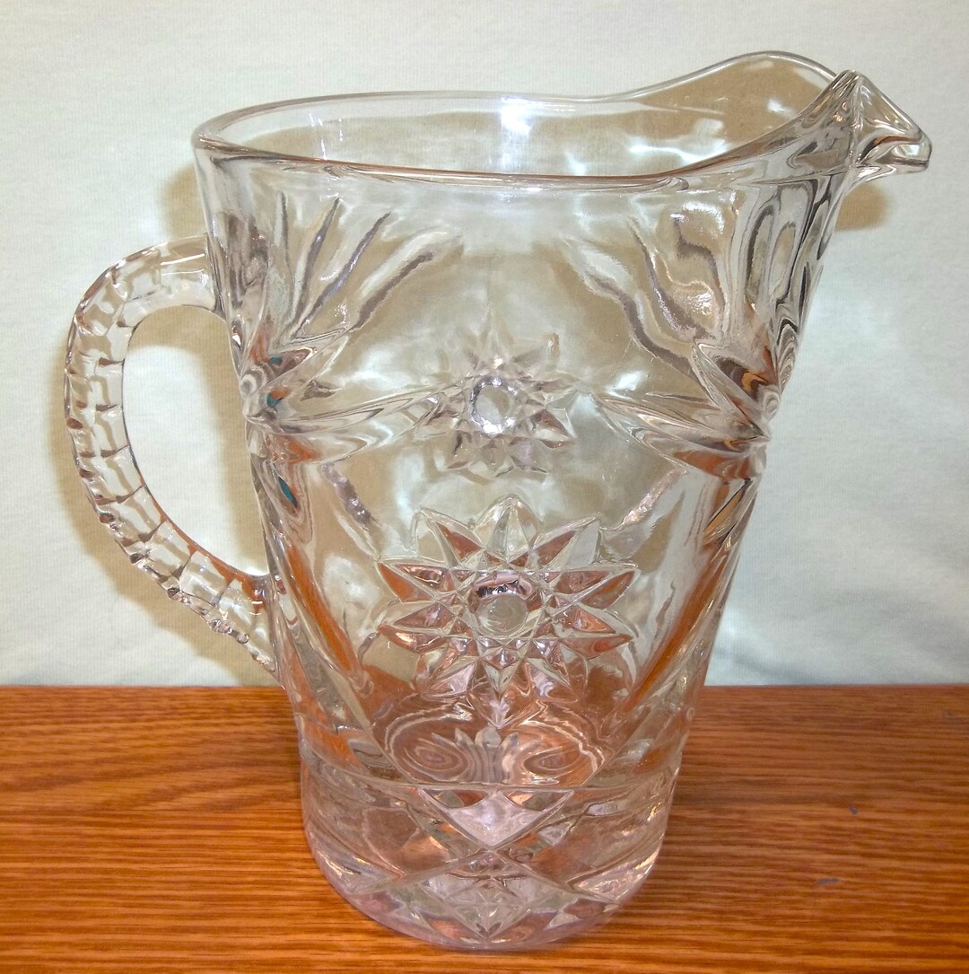 Anchor Hocking Early American Prescut Pitcher 8-1/2" Tall - 40 Oz - Etsy