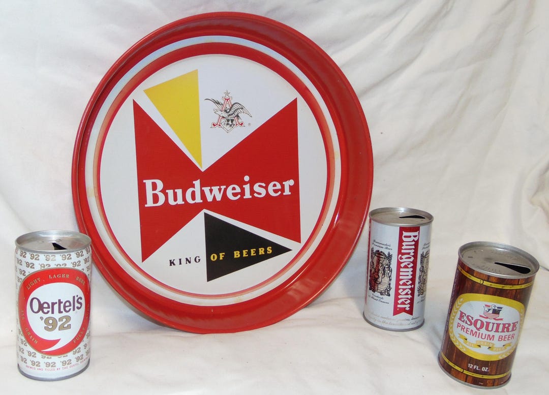 Vintage Budweiser Beer King of Beers Red Serving Metal Tray 13-1/2” - Etsy