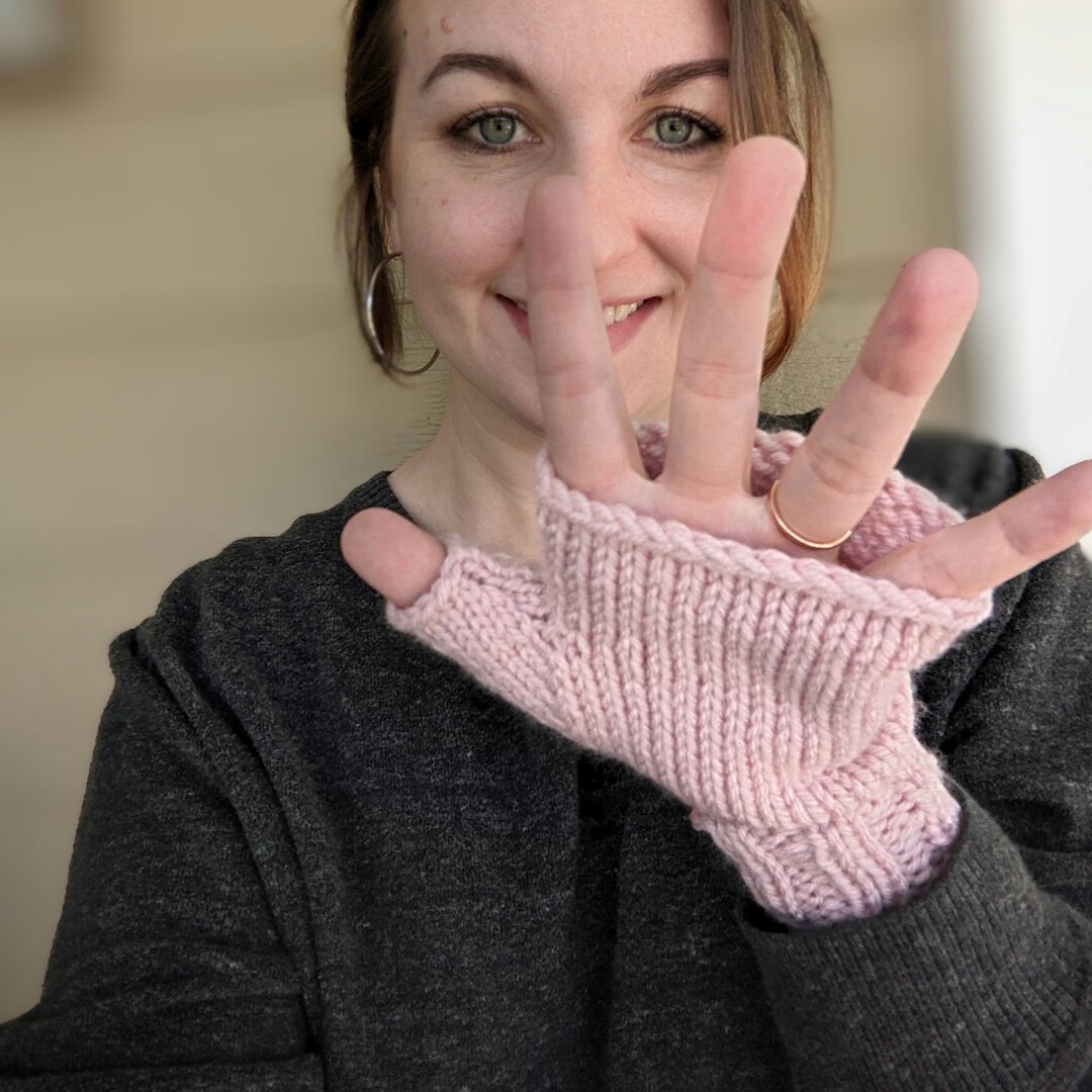 Hand Knitted Personalized Fingerless Mittens Gloves for Her ...