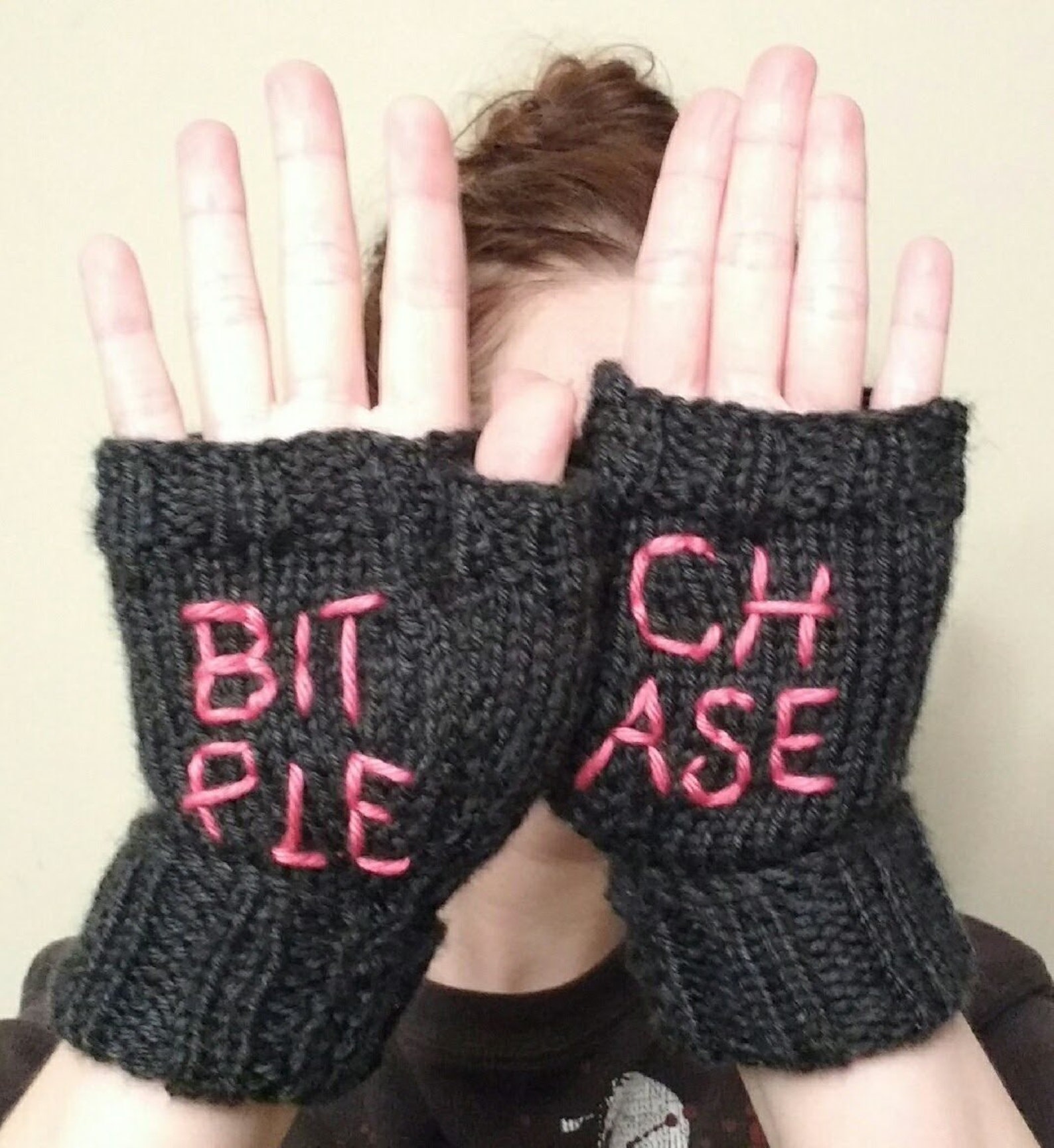 Hand Knitted Personalized Fingerless Mittens Gloves for Her ...