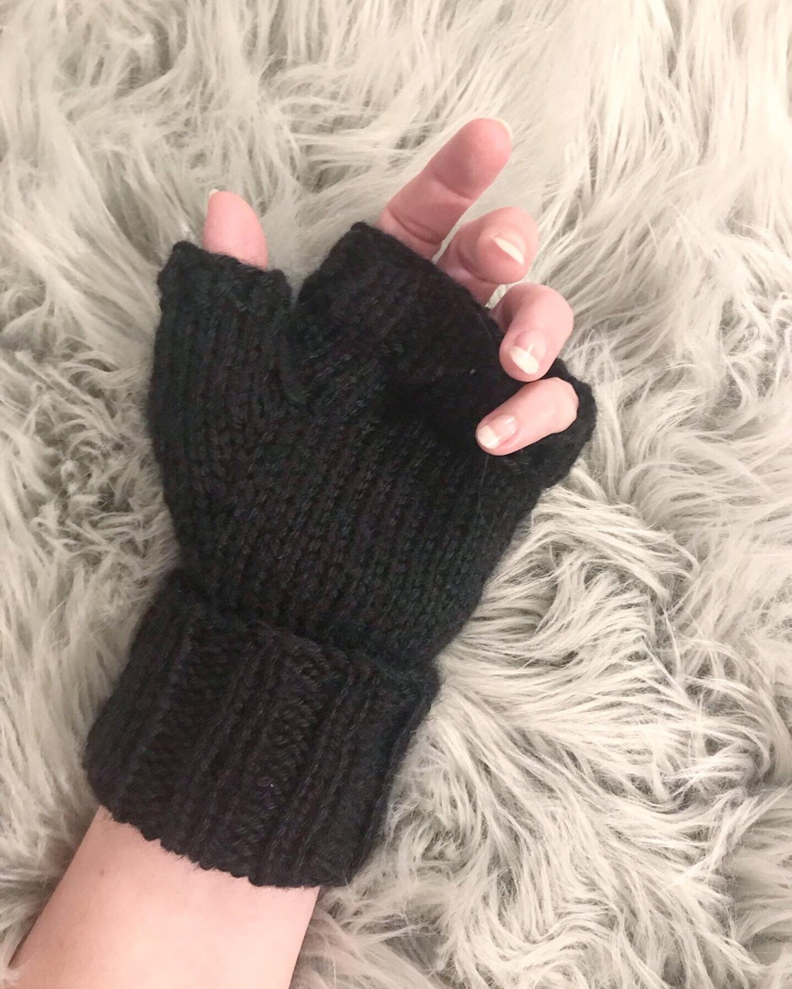 Hand Knitted Personalized fingerless mittens gloves for her | Etsy