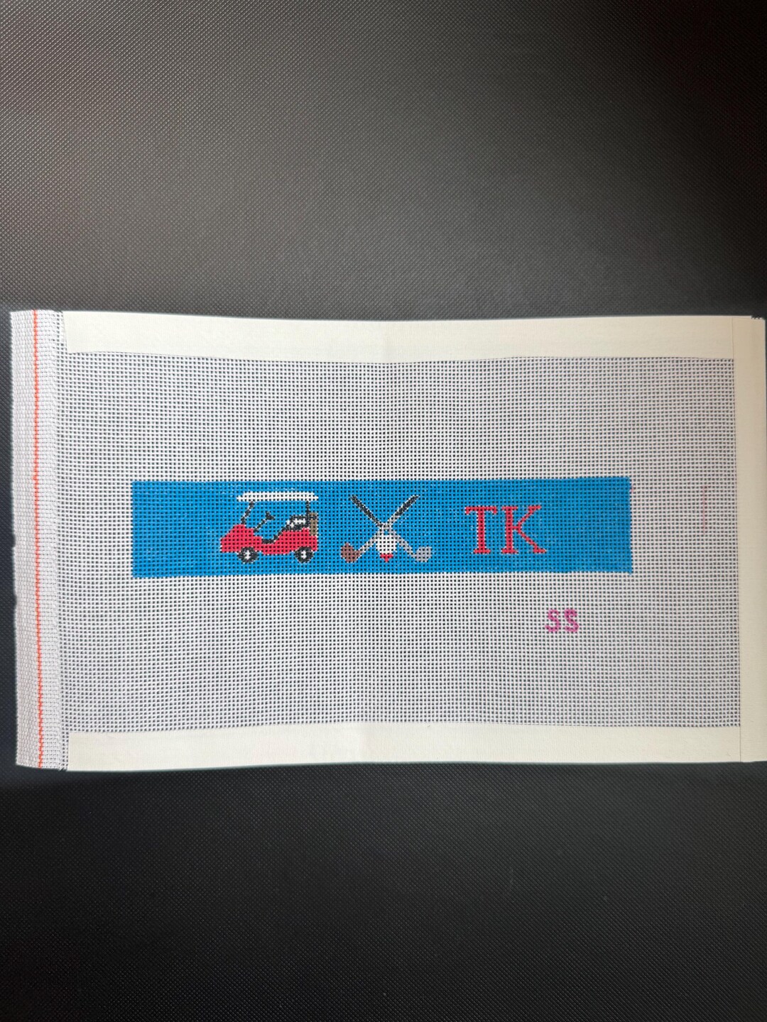 Custom Needlepoint Canvas Keychain - Etsy