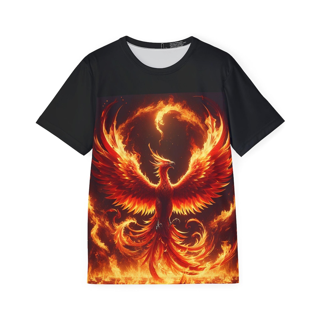 Fiery Phoenix Men's Sports Jersey: Athletic Tee, Festival Wear - Etsy