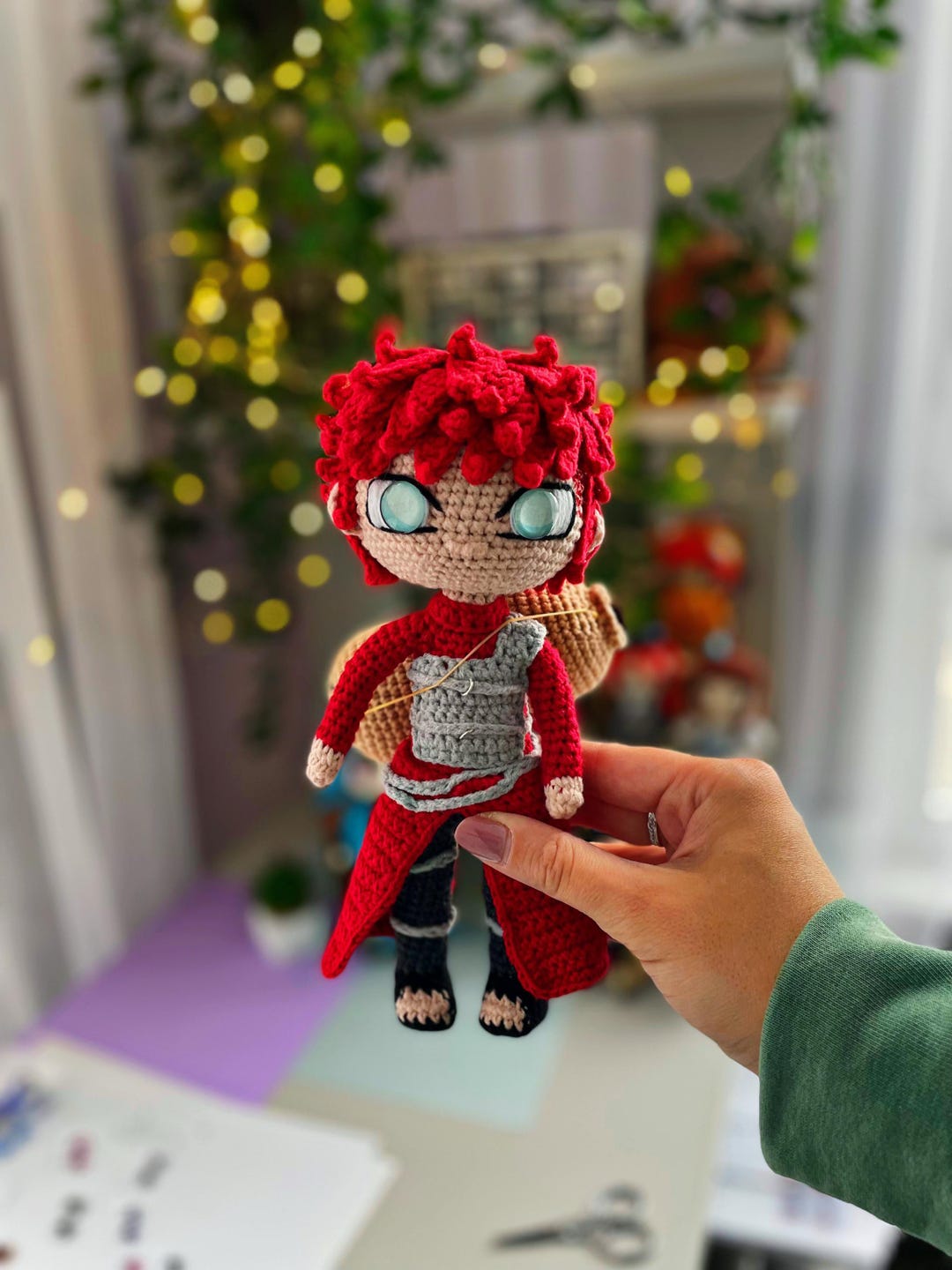 Crochet Handmade Gaara Doll, Anime Amigurumi Naruto - Etsy