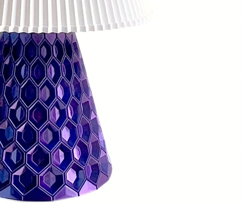 Hexa Table Lamp: 3D Printed Modern Desk Lamp, Blue Purple Black - Etsy