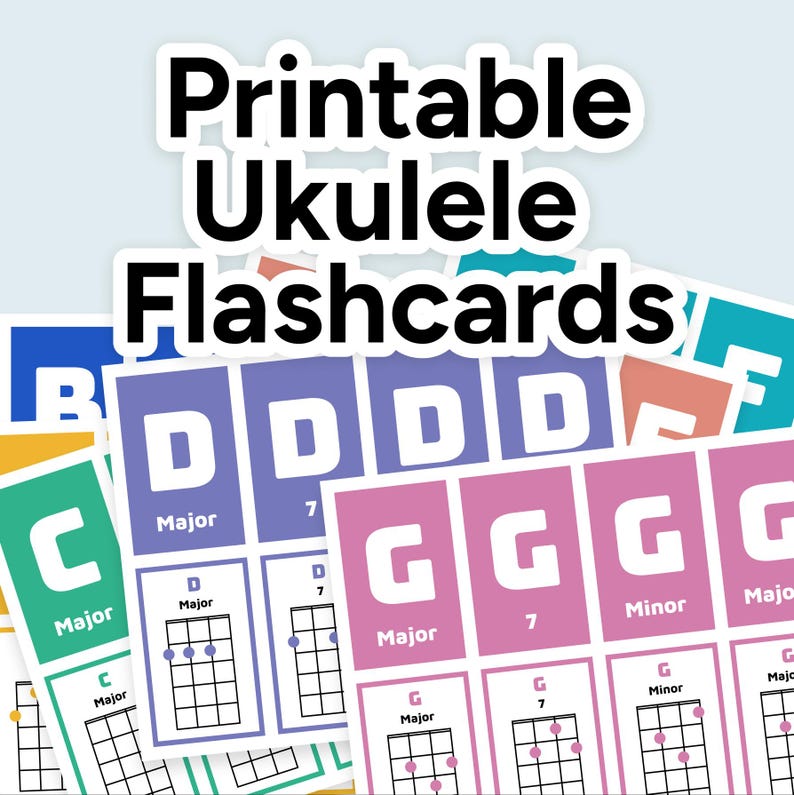 Ukulele Chord Flashcards | 35-card Set for Beginners (PDF Pattern) - Etsy