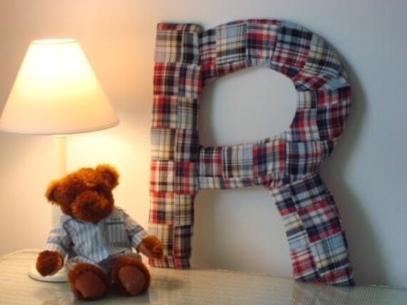 Items similar to Large Madras Wall letter on Etsy