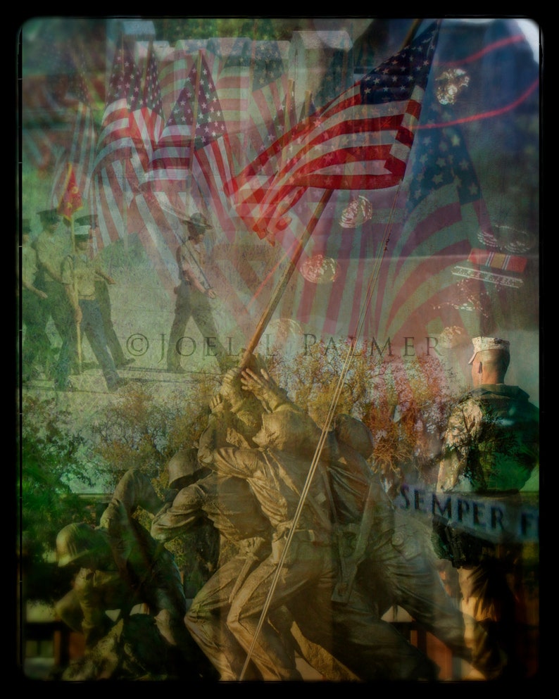 Marine Corps Military Collage Art Print USMC Parris Island - Etsy