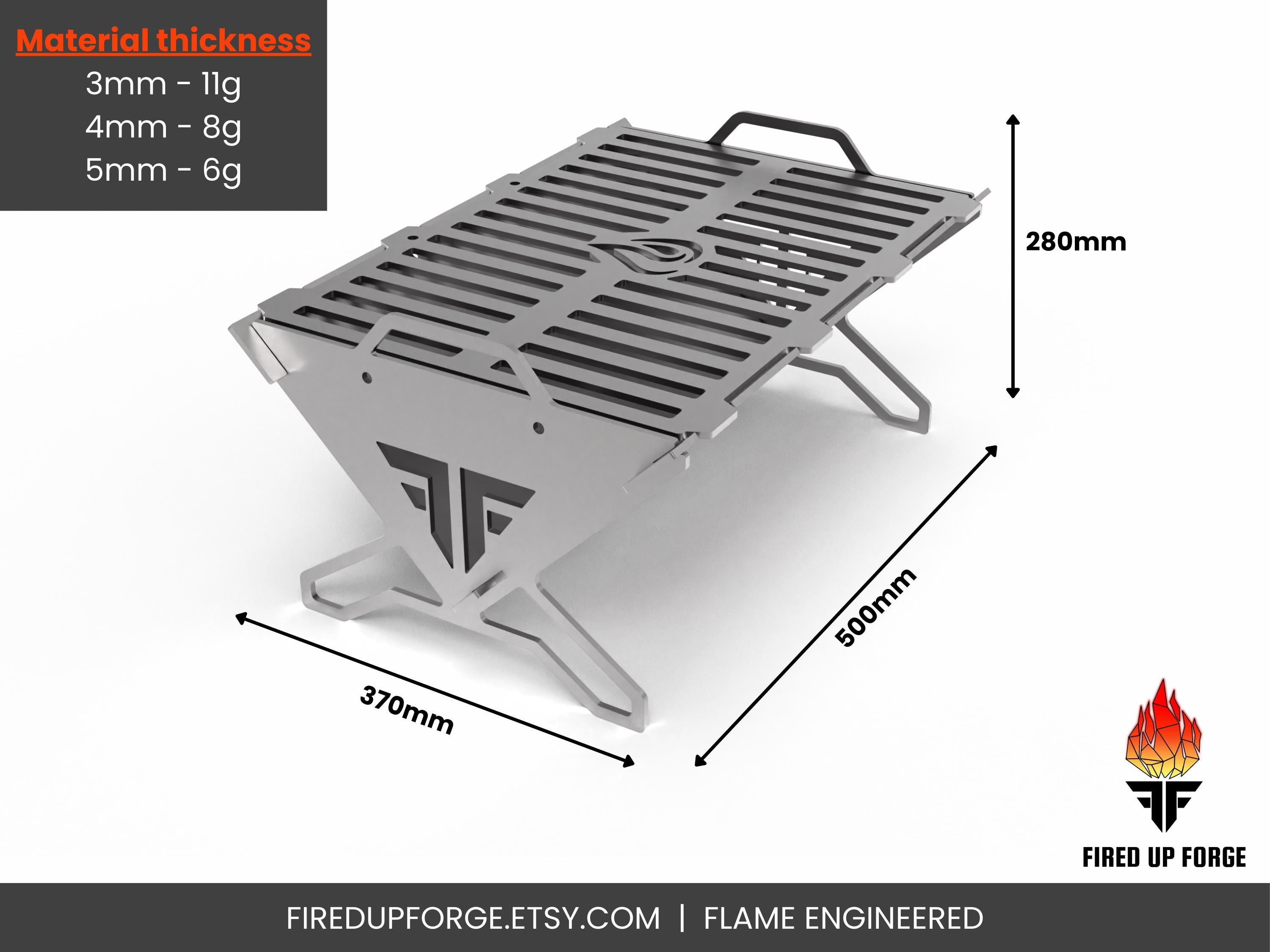 Collapsible Fire Pit Bbq Grill Design, Cnc Dxf Svg Files, Portable ...