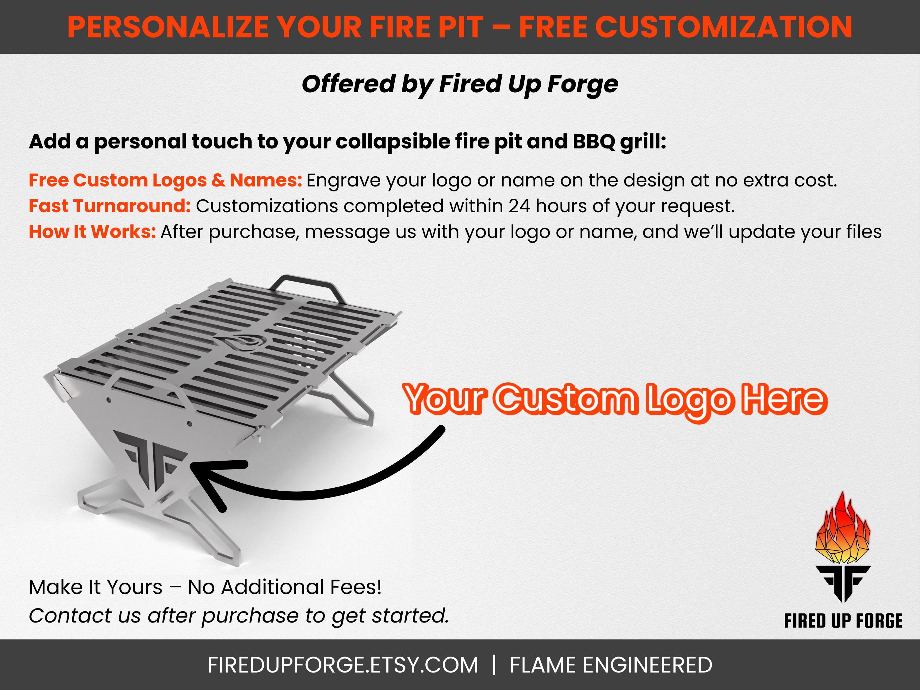 Collapsible Fire Pit Bbq Grill Design, Cnc Dxf Svg Files, Portable ...