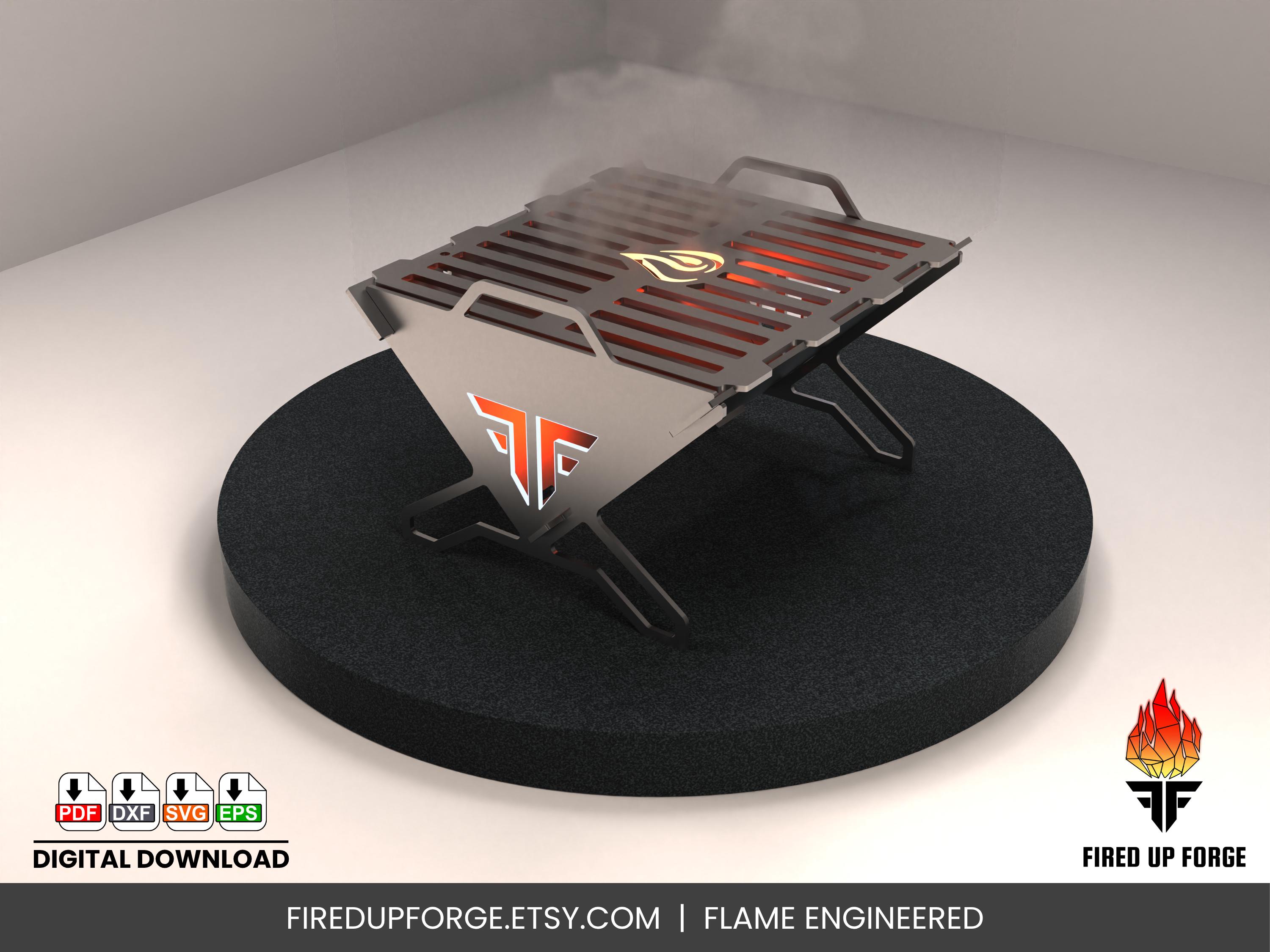 Mini Collapsible Fire Pit Bbq Grill Design, Cnc Dxf Svg Files, Portable ...