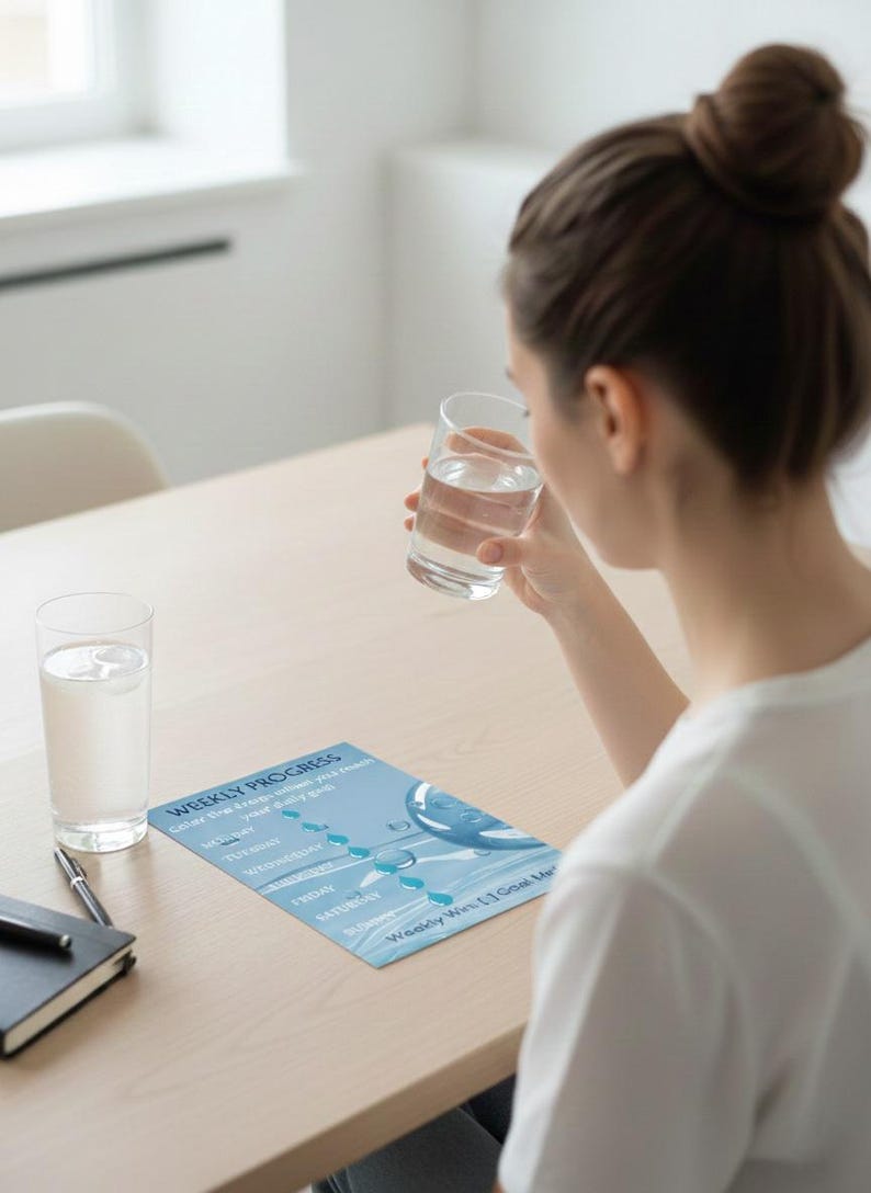 Daily Water Tracker Template, 7 Editable Hydration Challenge Pages ...