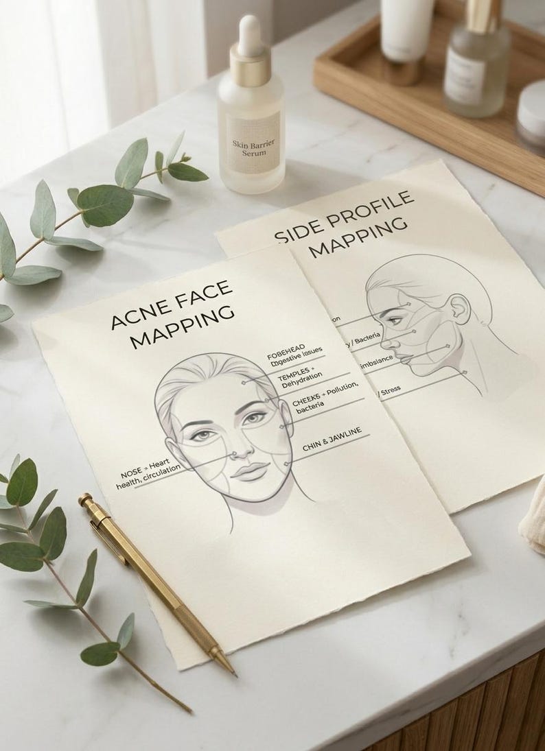 Acne Face Mapping Guide | Digital Download & Skin Analysis Chart for ...