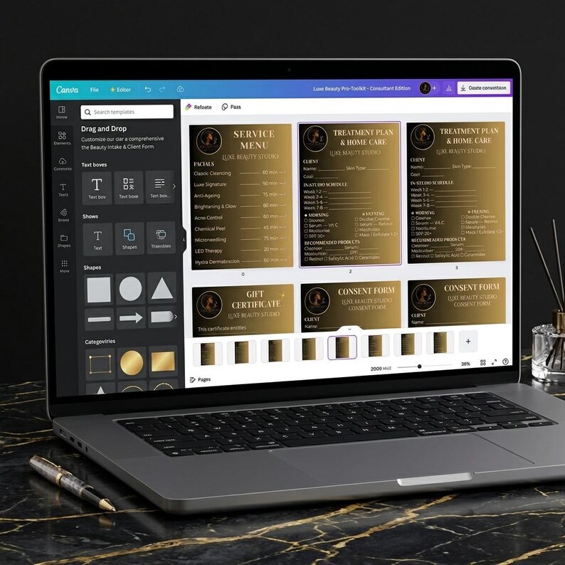 Editable Esthetician Forms Bundle - 7 Canva Templates for Medspa ...