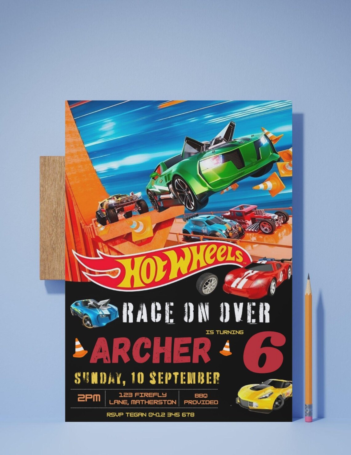 Hot Wheels Birthday Invitation: Race Car Party, Editable Template ...