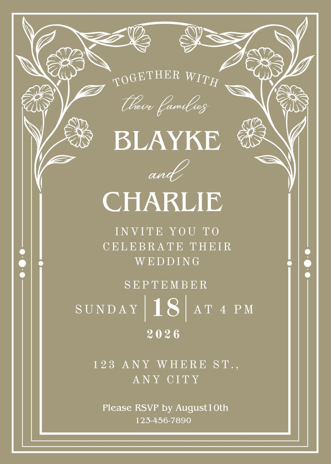 Editable Wedding Invitation | Digital Download | Printable | Elegant ...