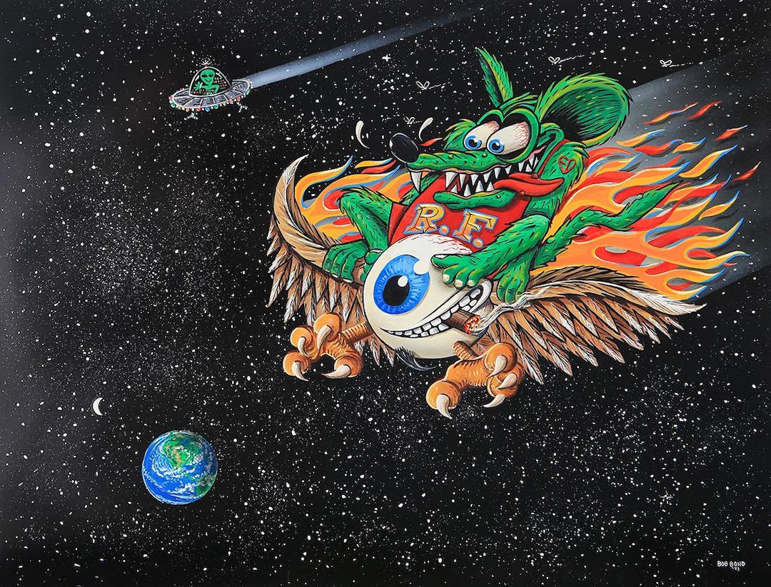 Alien Rat Fink Print - Etsy