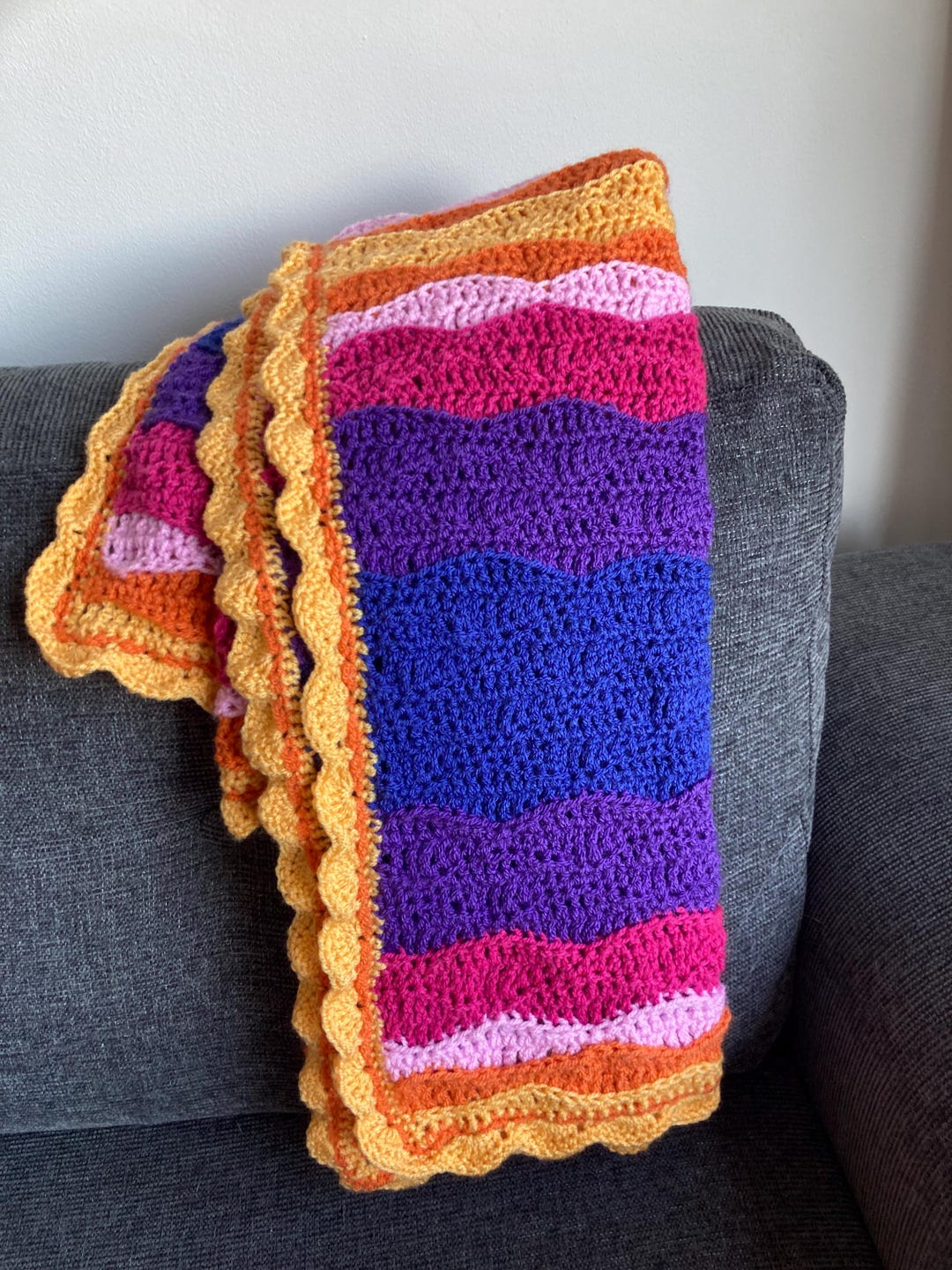 CROCHET PATTERN PDF - Sunset Crochet Blanket Design, Us Terminology ...