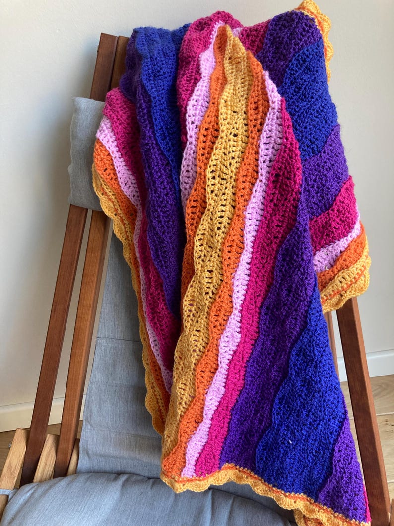 CROCHET PATTERN PDF - Sunset Crochet Blanket Design, Us Terminology ...