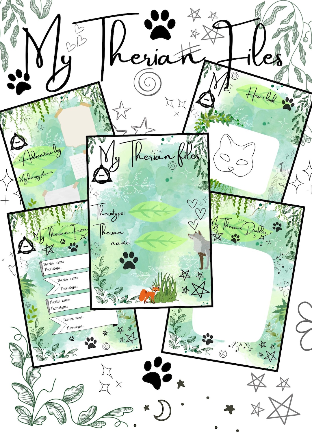 My Therian Files | Diary Style Pages PACK 1 - Etsy