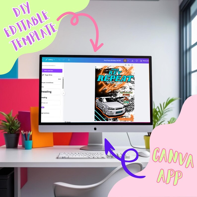 Car Meet Editable Invitation Cool Cars Get Together Car Guy Enthusiest ...