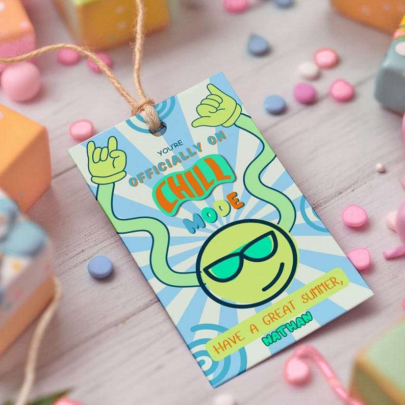Editable Chill Mode Summer Teacher Appreciation Gift Tag, Classroom ...