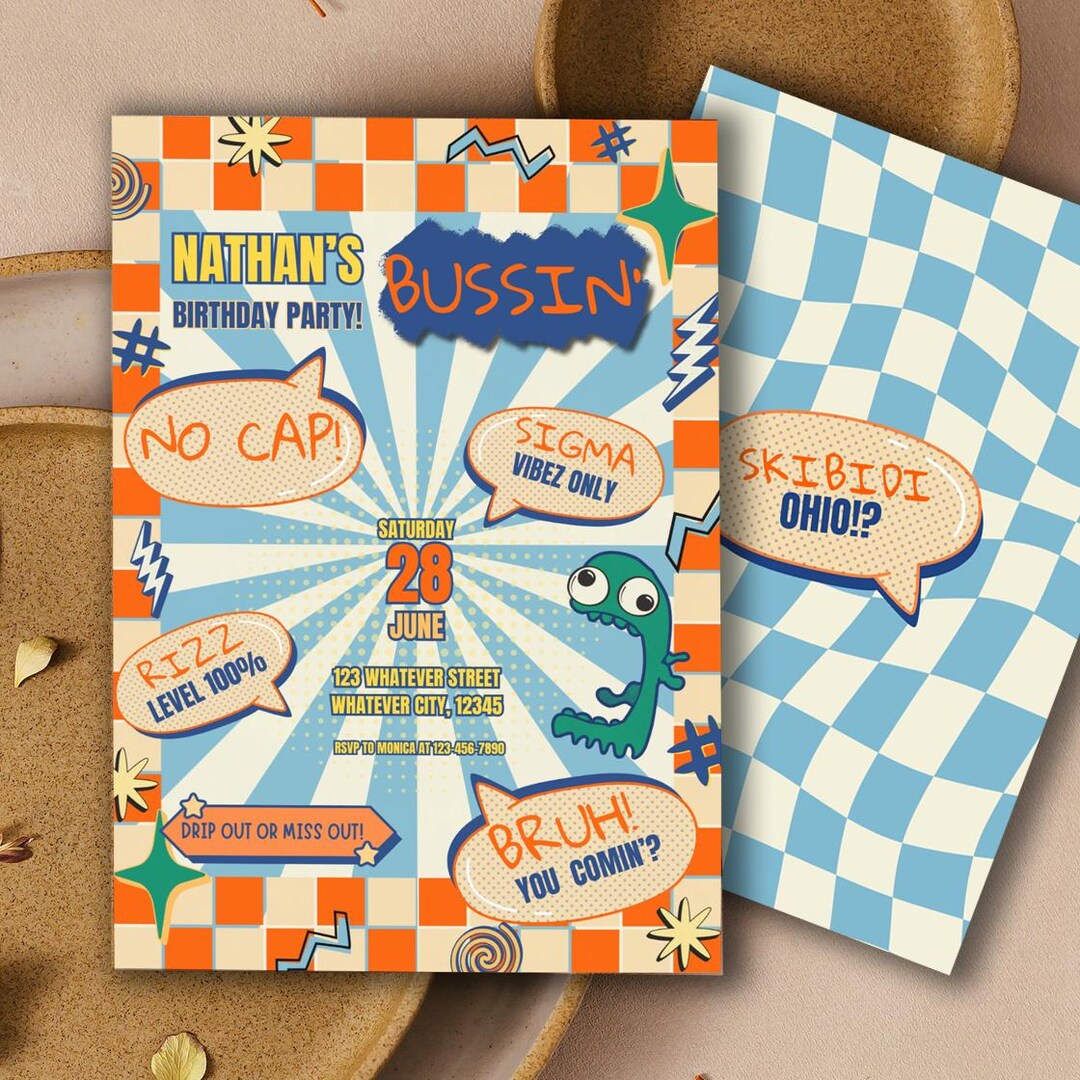 Gen Z Birthday Party Invitation Digital Download, Cool Kids Party ...