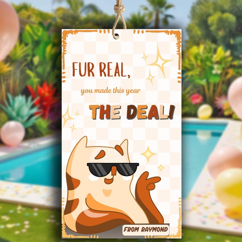 Editable Funny Cat End of Year Gift Tag for Students, Staff Teacher ...