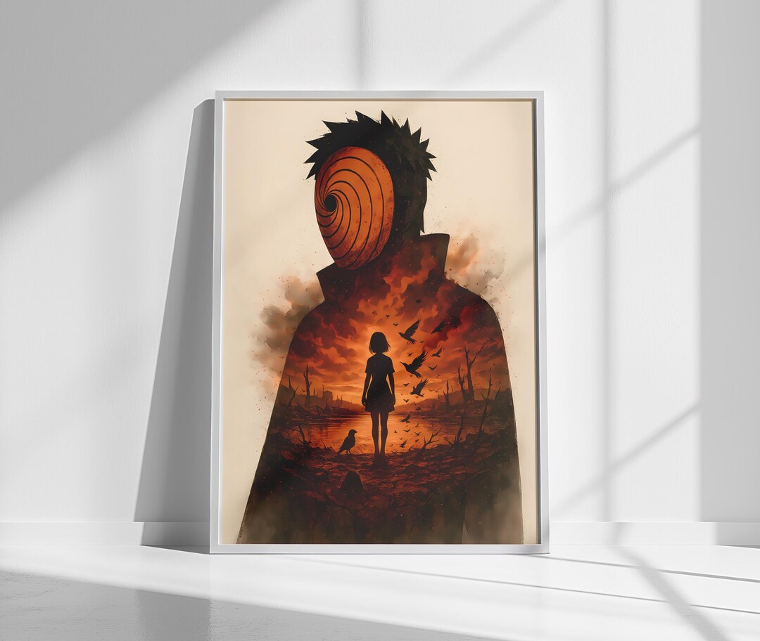 Poster Obito Uchiha Silhouette | Naruto Wall Art Dark Anime Print for ...