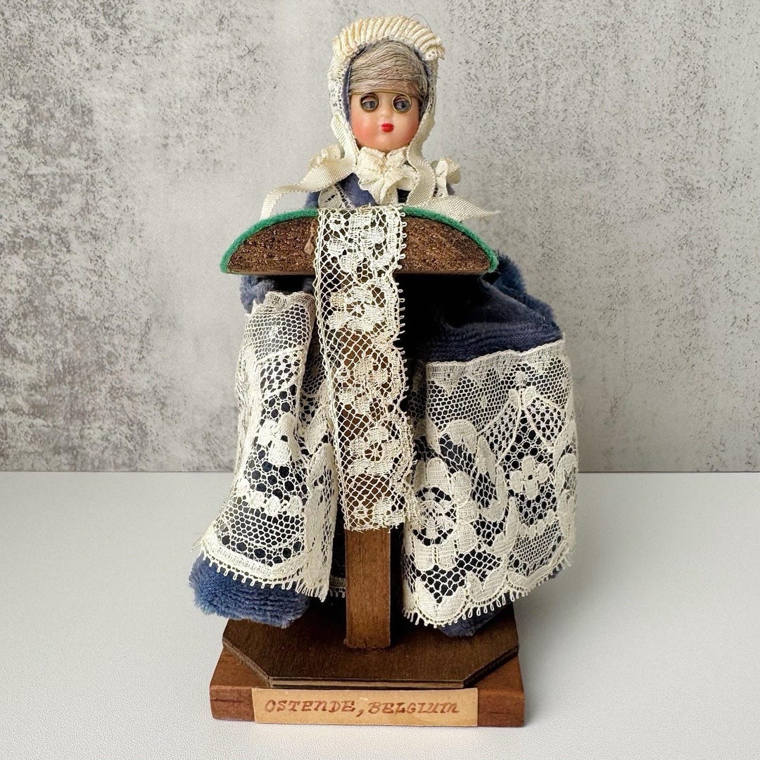 Vintage Belgian Lace Maker Doll Ostende Collectible Folk Decor Cottage ...