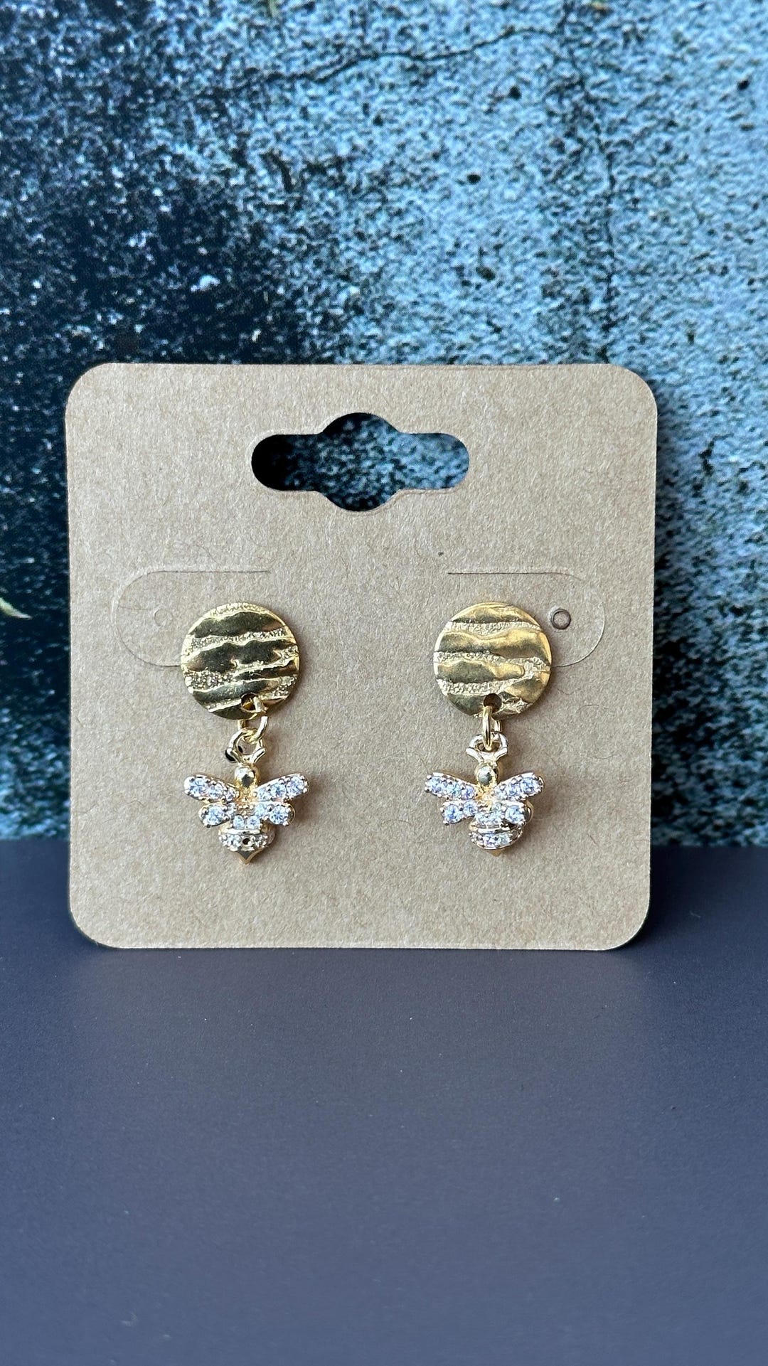 Bee-u-tiful Earrings Studded. Bee Theme in Gold. - Etsy