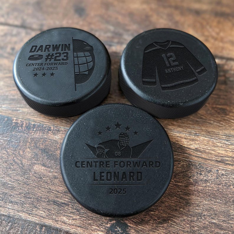 Personalized Laser Engraved Hockey Puck, Custom Name and Team Logo, One ...