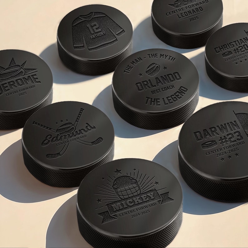 Personalized Laser Engraved Hockey Puck, Custom Name and Team Logo, One ...