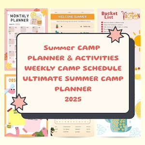 Editable Summer Camp Printables Bundle for Kids | Weekly Planner ...